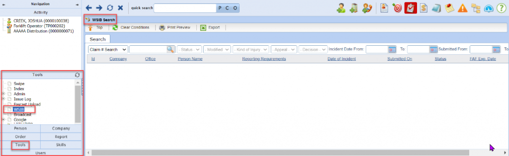 Section 32 – WSIB Reports – HelpMe